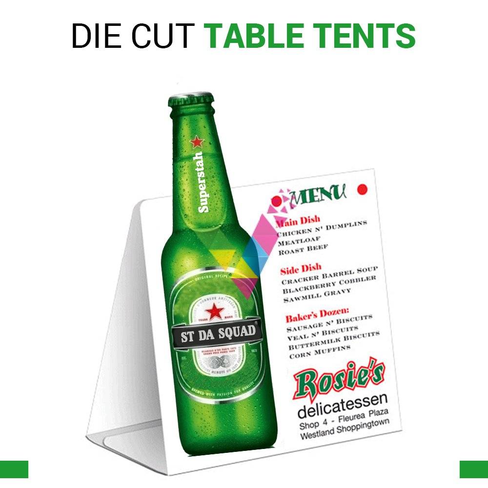 Die-Cut Table Tents | Online Custom Printing Company